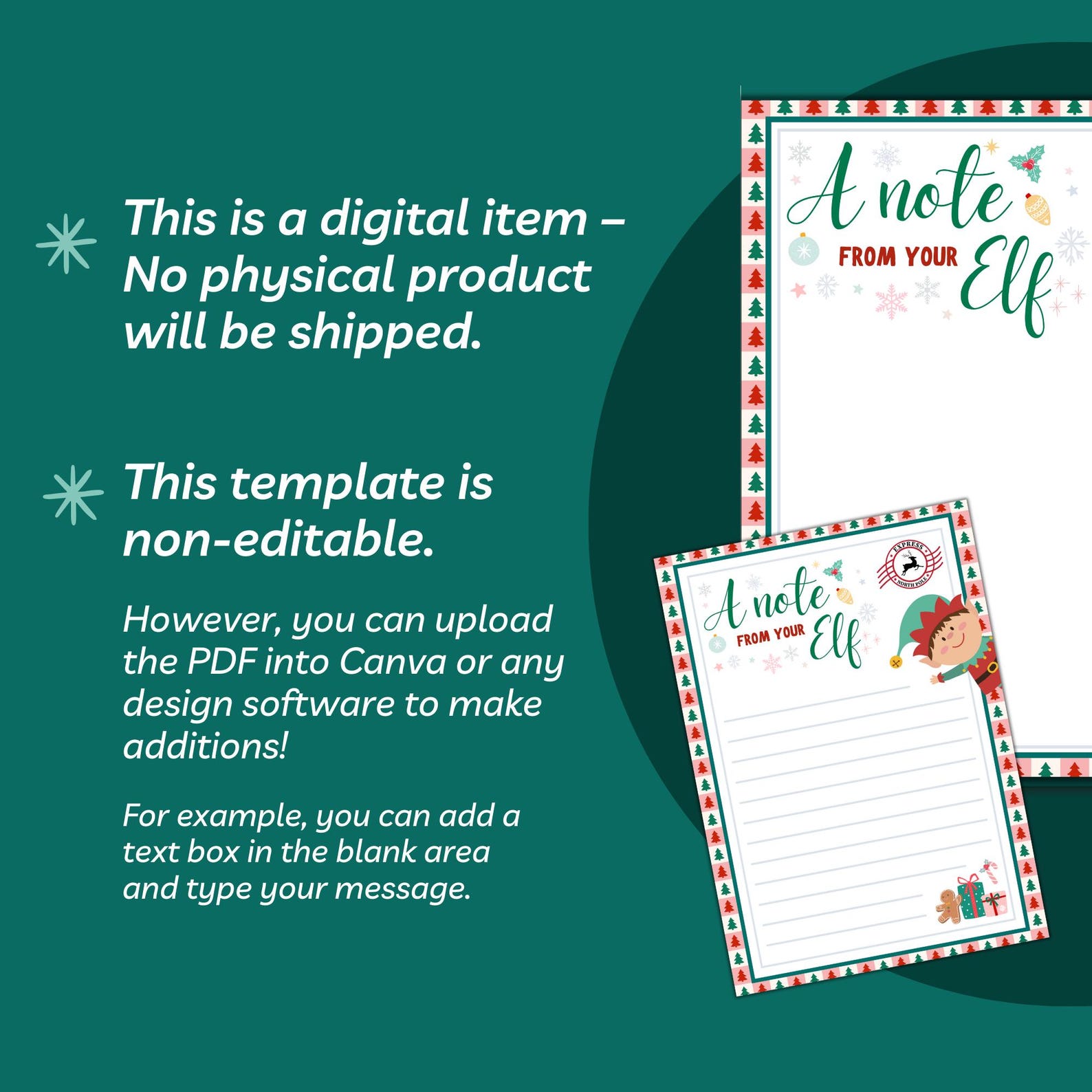 Blank Elf Note Printable | Note From Elf Printable | Letter From Elf on ...