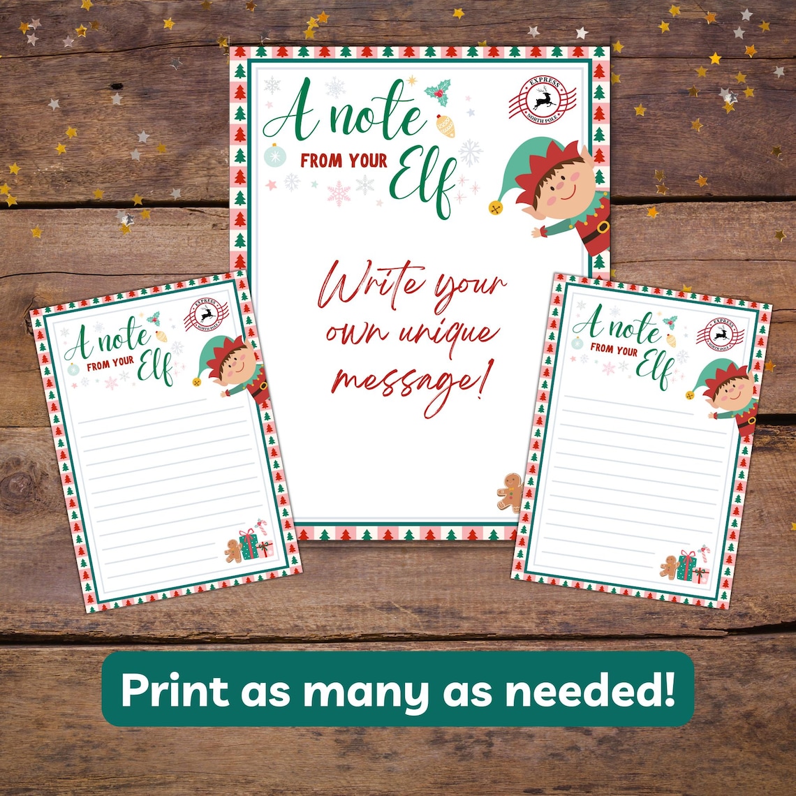 Blank Elf Note Printable | Note From Elf Printable | Letter From Elf on ...