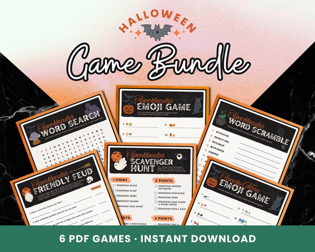 Halloween Game Bundle | Printable Party Games (digital Download) - Etsy