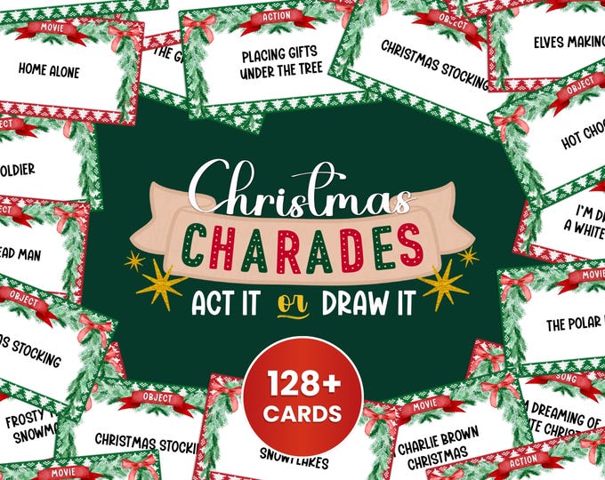 Christmas Charades Printable Cards: A Fun Christmas Game for Adults or ...