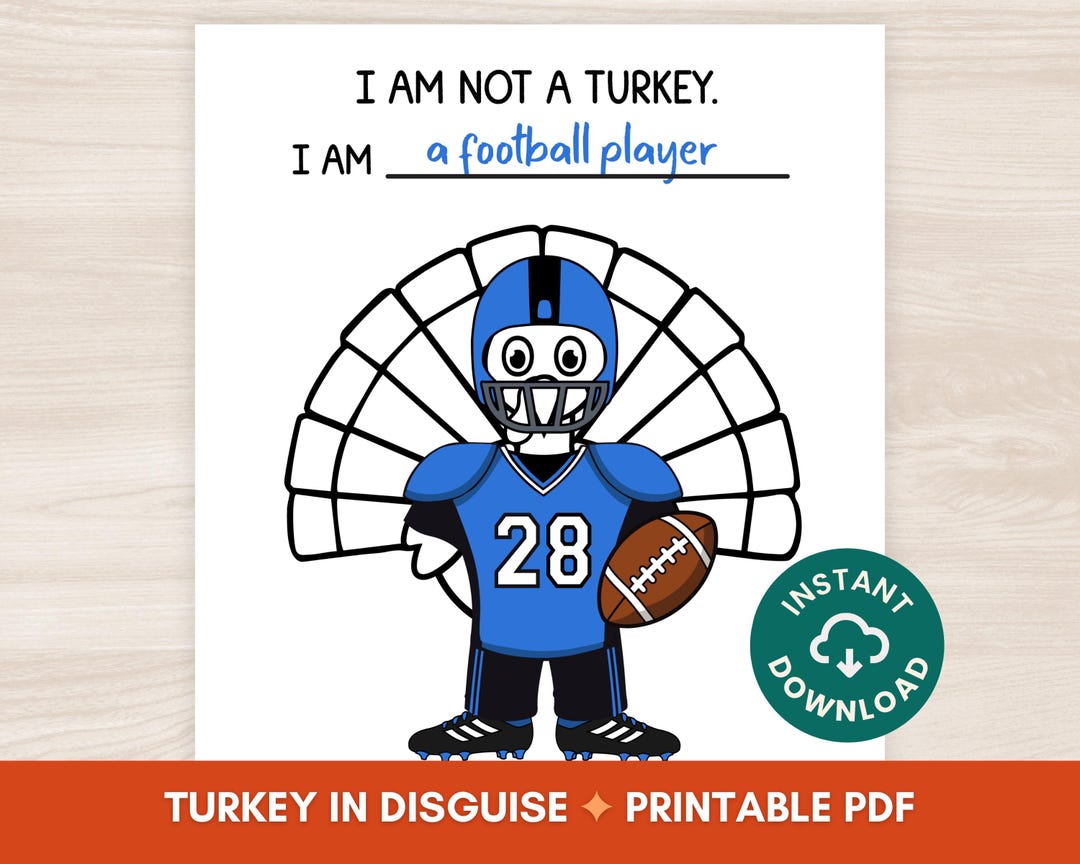 Turkey Disguise Printable | Football Turkey in Disguise | Disguise a ...