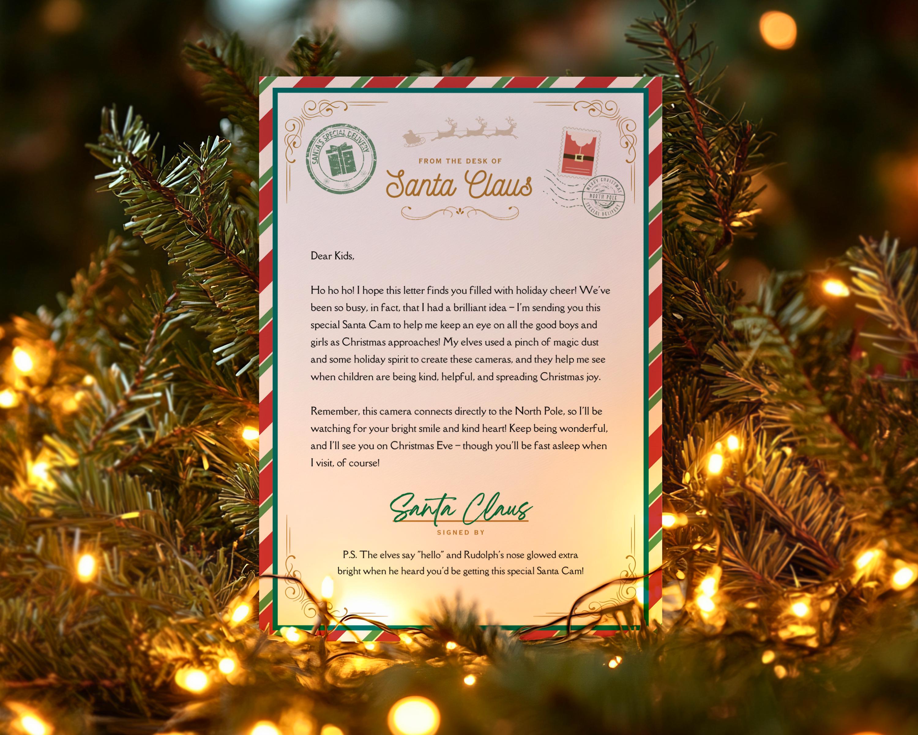 EDITABLE Santa Cam Letter Printable | Letter From Santa Editable Santa ...