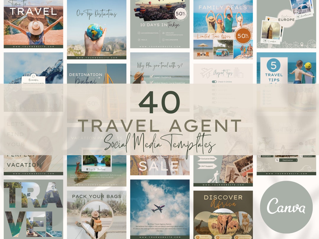 40 Travel Agent Social Media Post Templates | Travel Agent Instagram ...