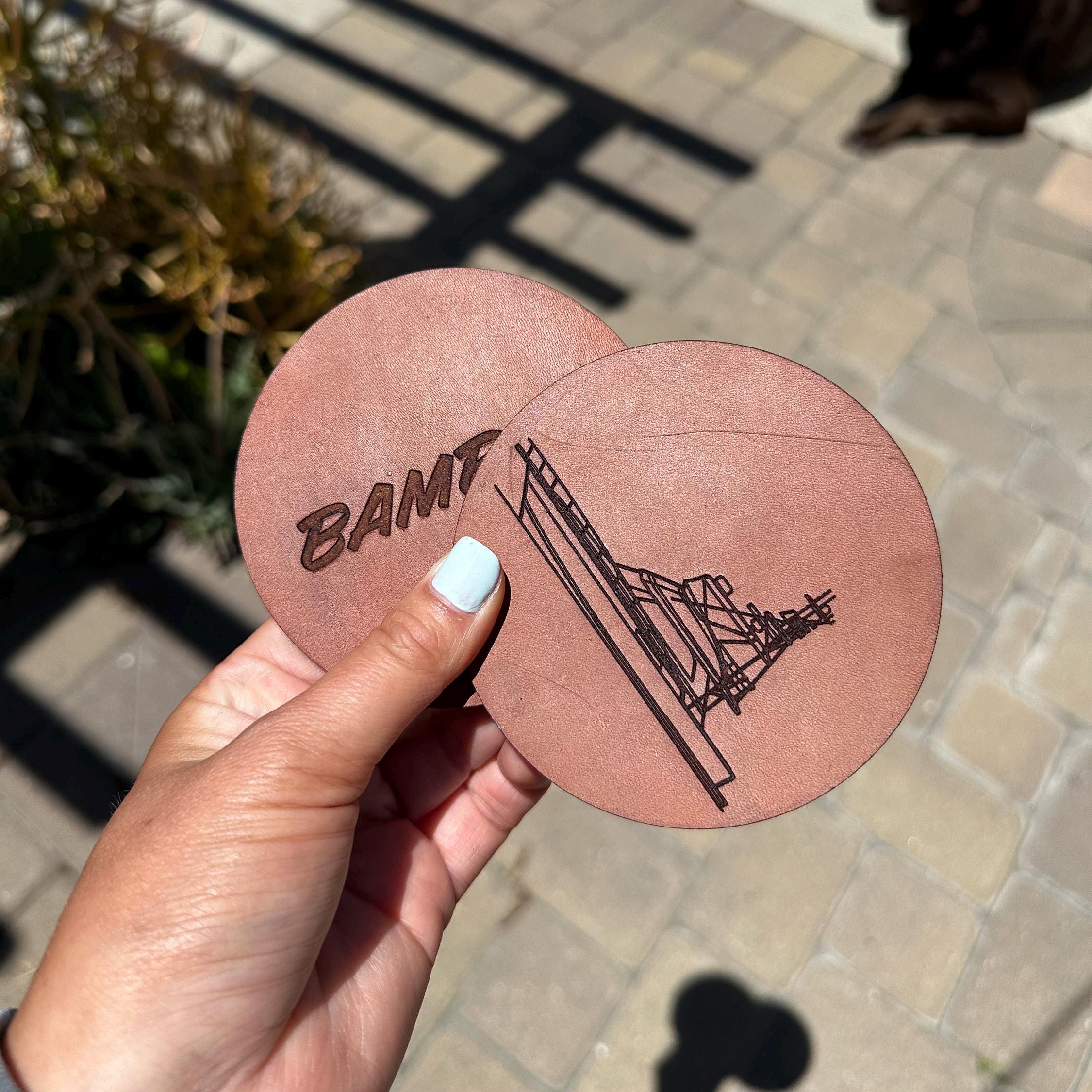 Custom Leather Drink Coasters Personalized With Your Boat Engraving ...