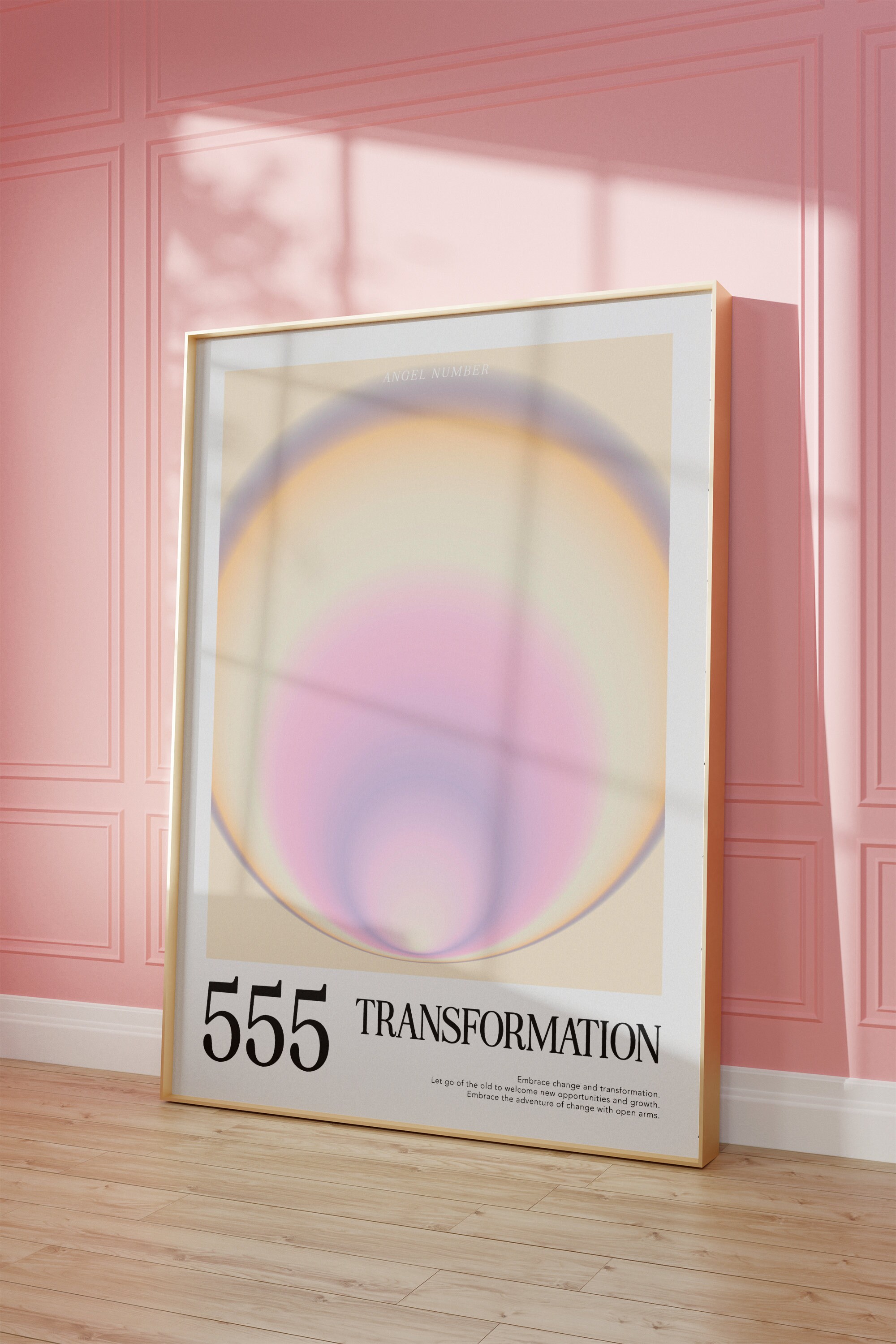Angel Number 555 Transformation Poster, Gradient Aura Wall Art ...