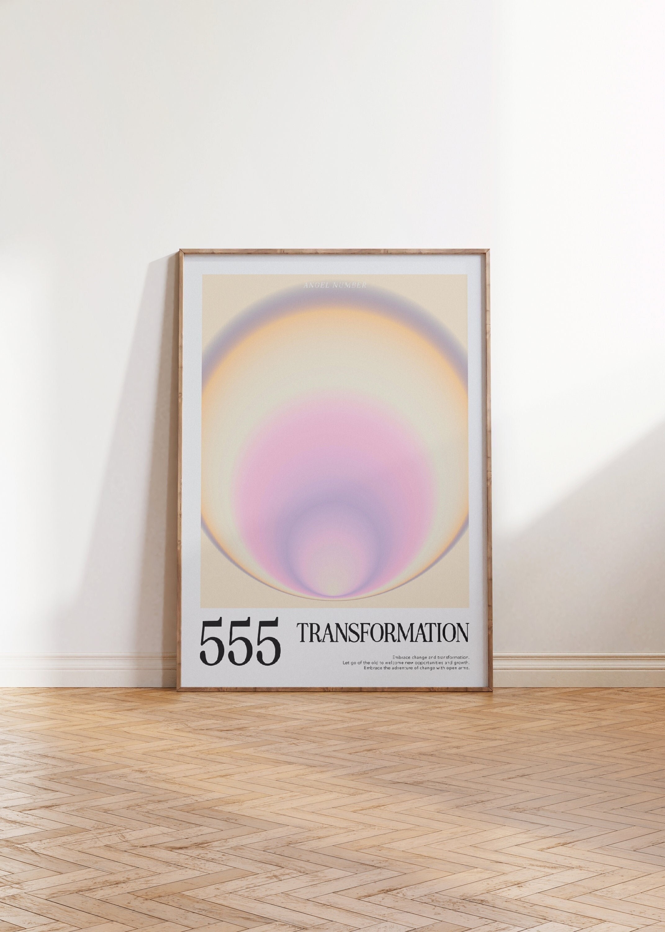 Angel Number 555 Transformation Poster, Gradient Aura Wall Art ...