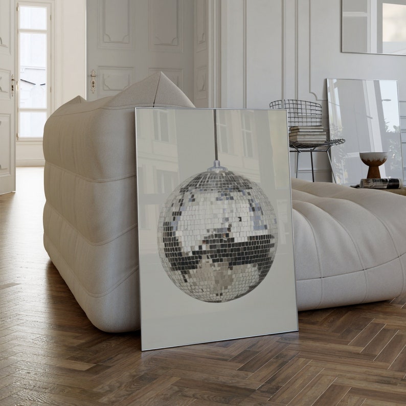 Preppy Disco Ball Print, Maximalist Wall Art, Aesthetic Dorm Room Decor ...