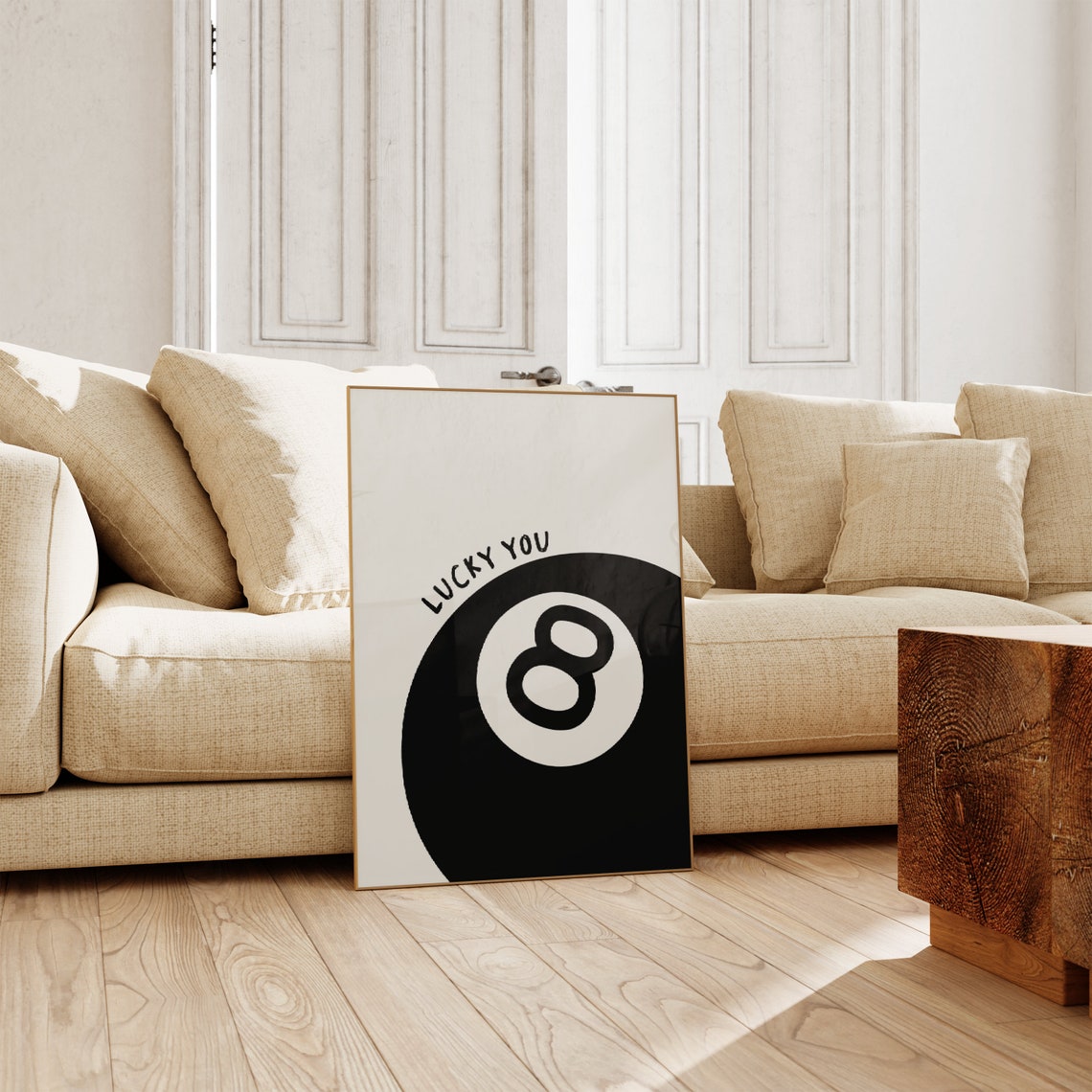 Retro 8 Ball Print: Lucky You Billiards Art (digital Download) - Etsy