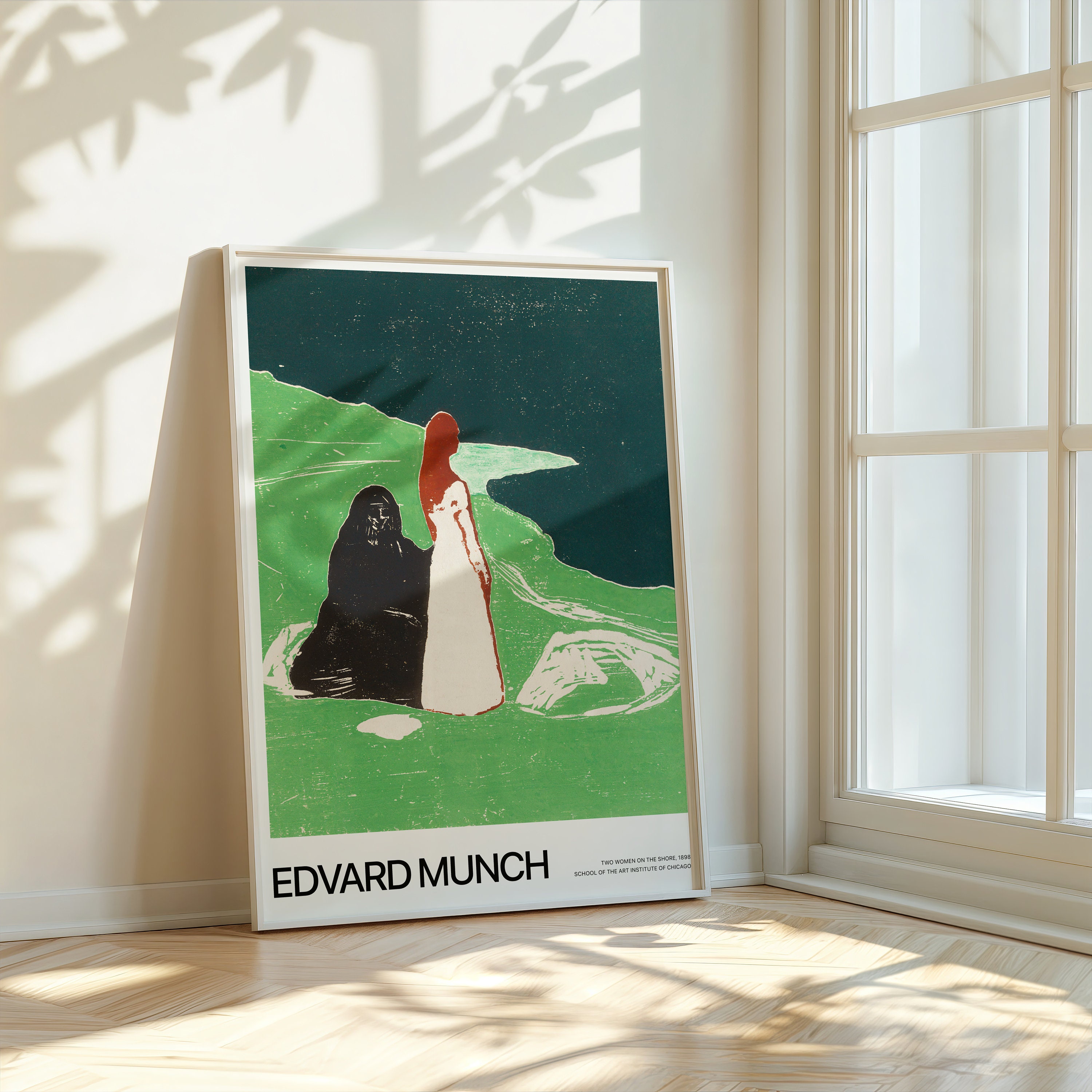 Edvard Munch Two Women on the Shore Print: Expressionist Scandinavian ...