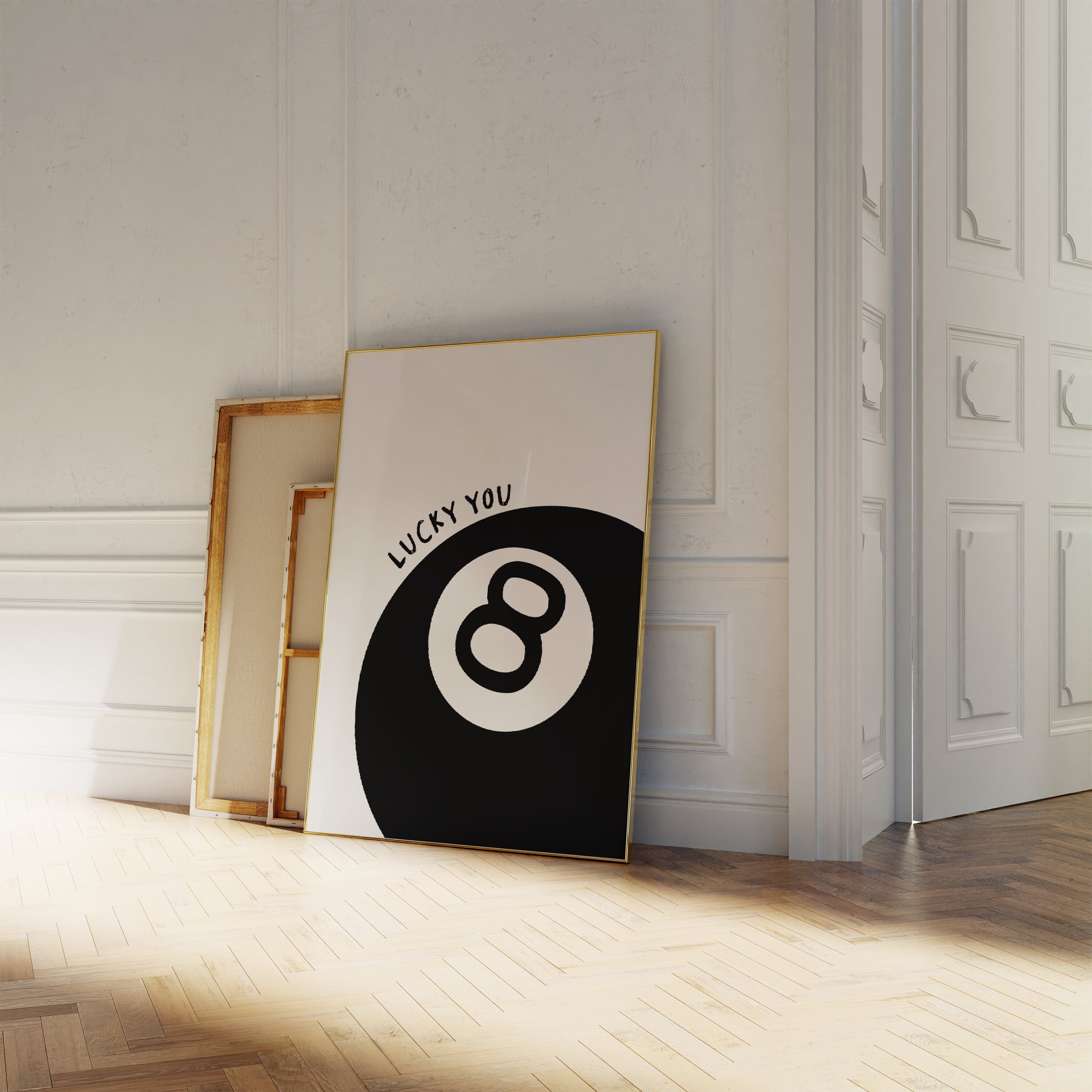 Retro 8 Ball Print: Lucky You Billiards Art (digital Download) - Etsy