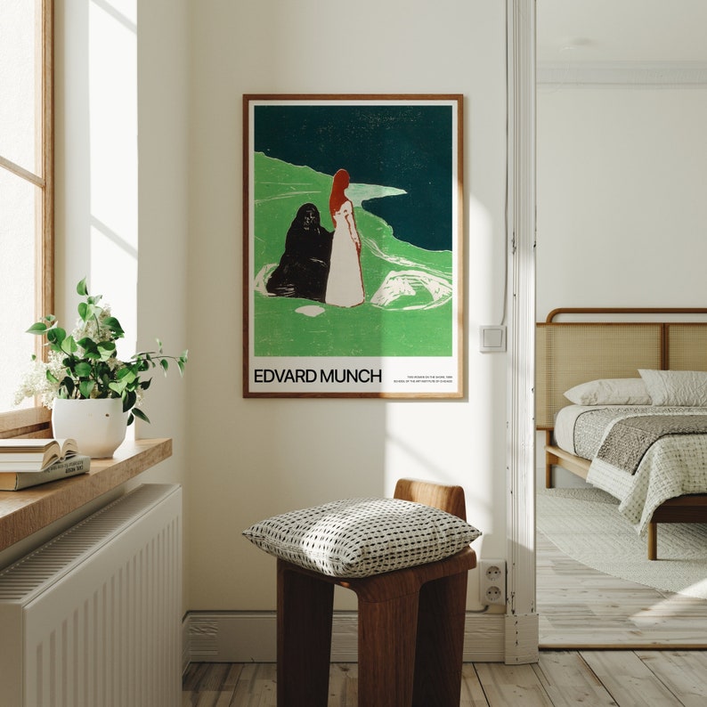 Edvard Munch Two Women on the Shore Print: Expressionist Scandinavian ...