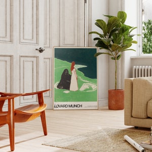 Edvard Munch Two Women on the Shore Print: Expressionist Scandinavian ...