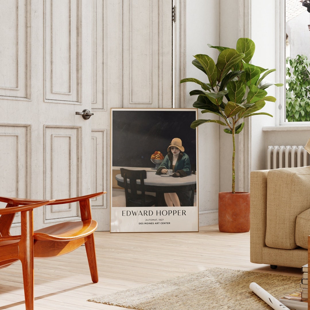 Edward Hopper Automat Exhibition Print, Realism Wall Art, Modern Art ...