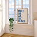 Meet Me at the Beach Poster Soft Blue Print, Trendy Coastal Wall Art ...