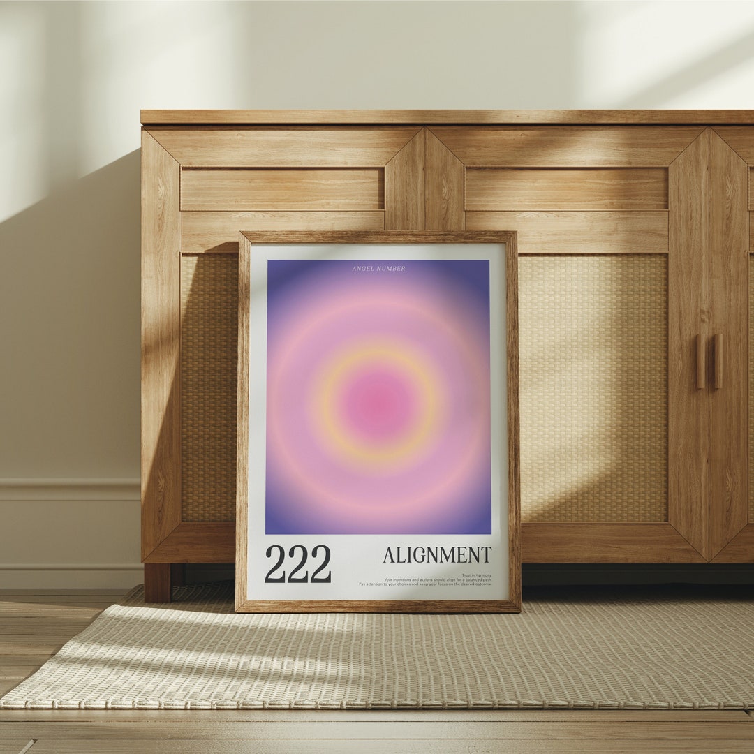 Angel Number 222 Alignment Poster, Gradient Aura Wall Art, Spiritual ...