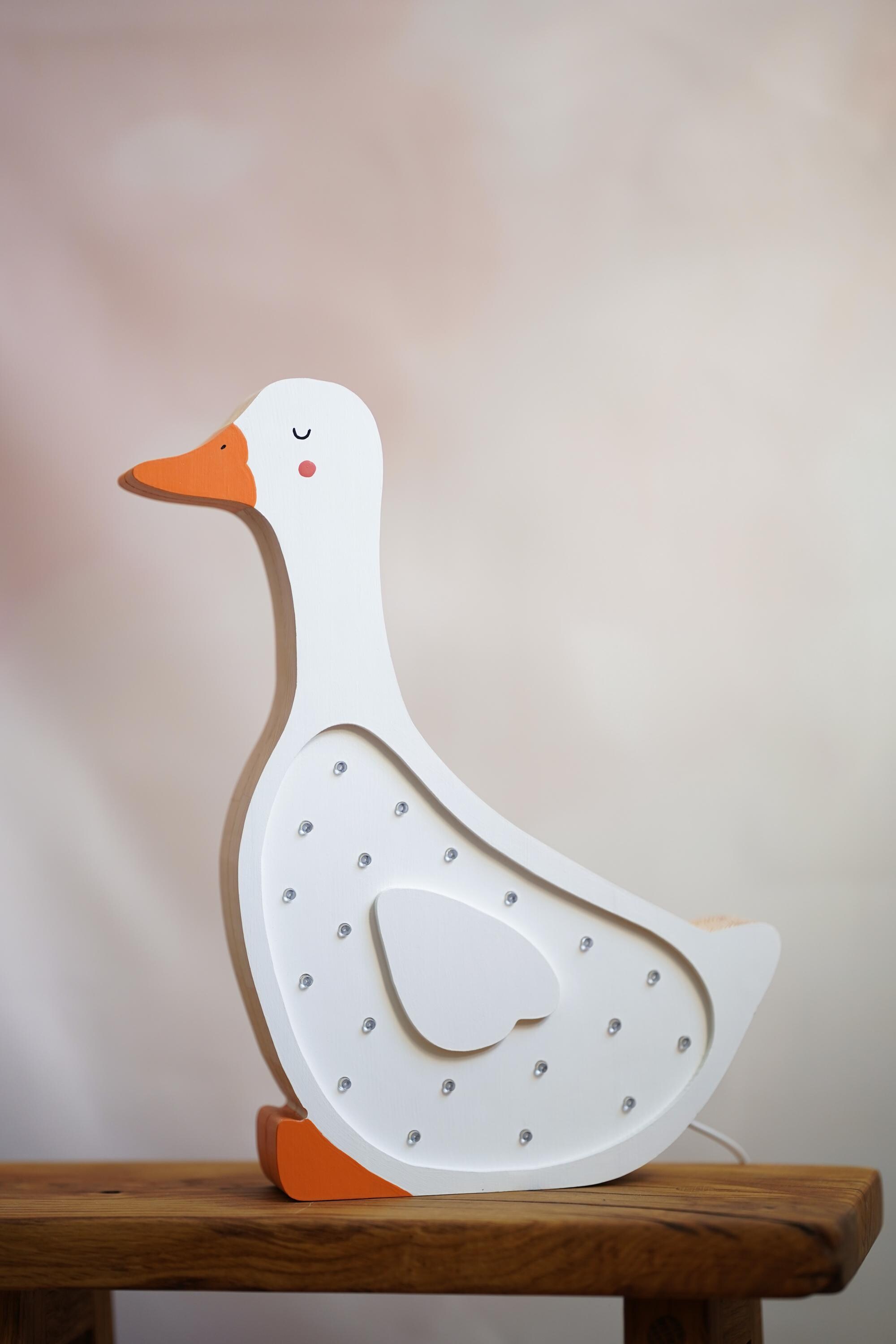 Wooden Goose Night Light: Nursery Lamp With Dimmer & Remote - Etsy