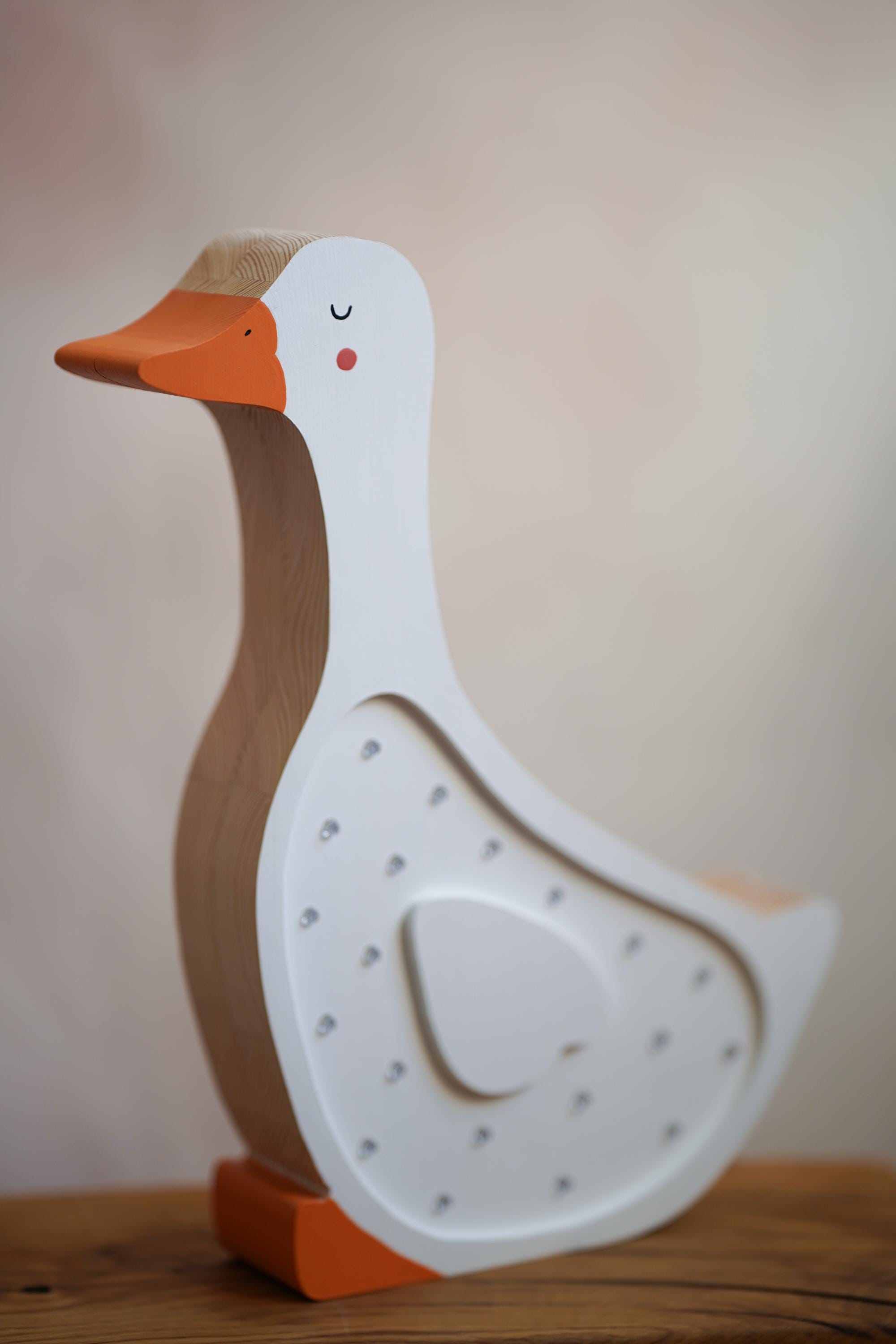 Wooden Goose Night Light: Nursery Lamp With Dimmer & Remote - Etsy
