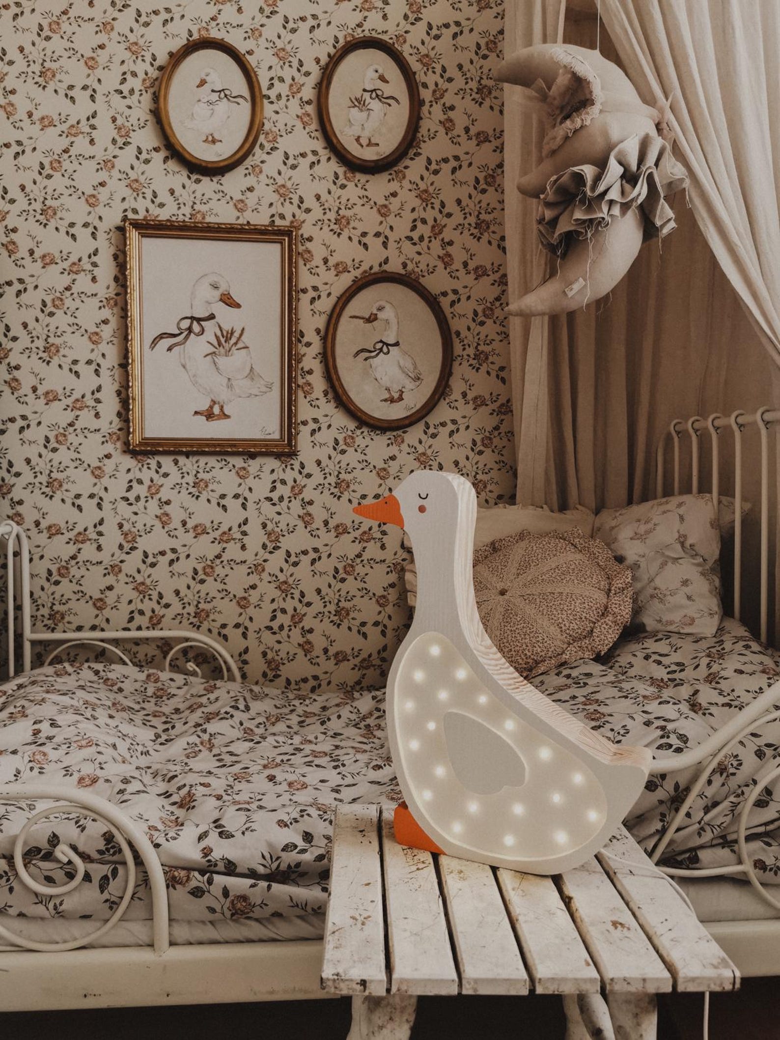 Wooden Goose Night Light: Nursery Lamp With Dimmer & Remote - Etsy