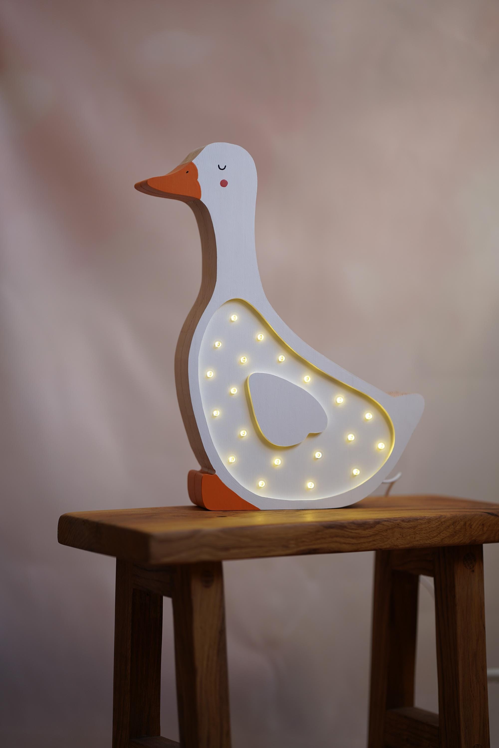 Wooden Goose Night Light: Nursery Lamp With Dimmer & Remote - Etsy
