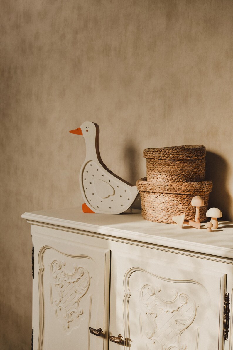 Wooden Goose Night Light: Nursery Lamp With Dimmer & Remote - Etsy