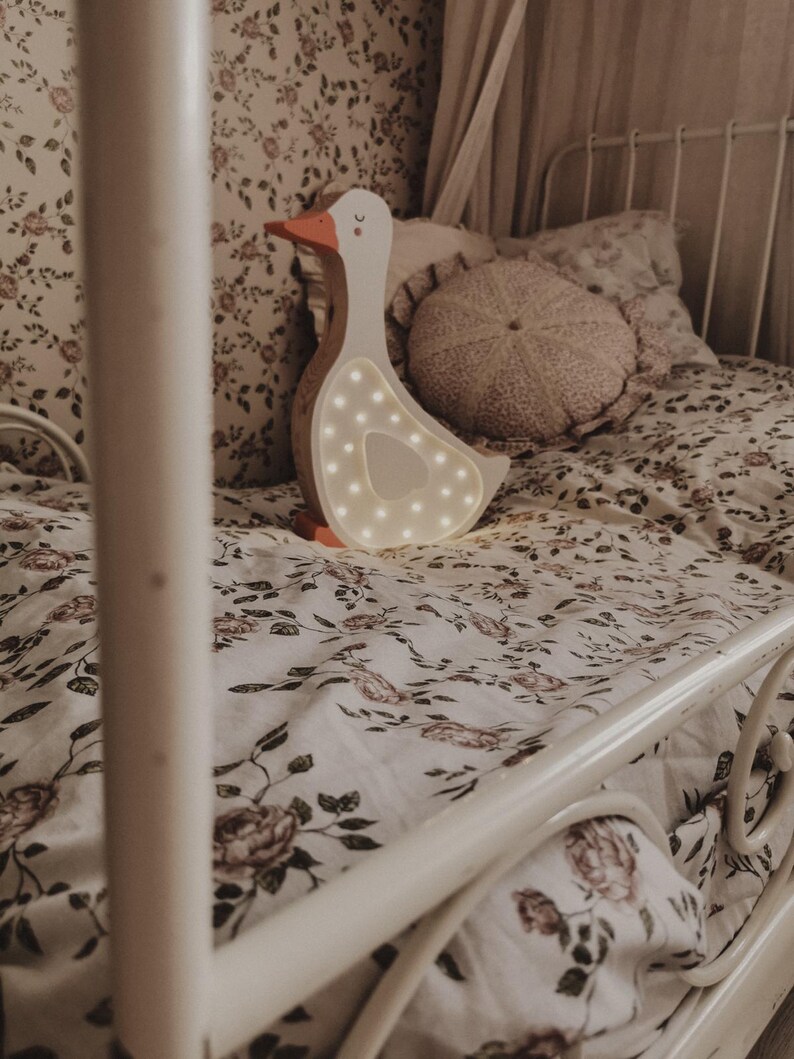 Wooden Goose Night Light: Nursery Lamp With Dimmer & Remote - Etsy