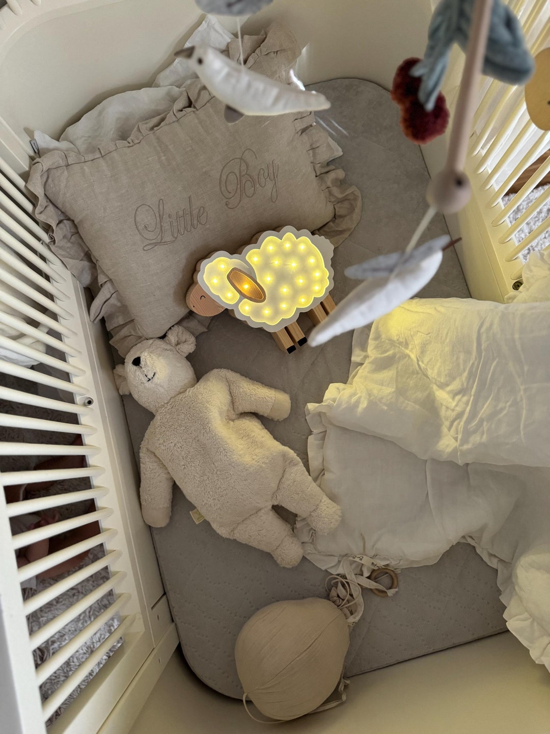 Handmade Wooden Sheep Night Light: Remote Control Nursery Decor - Etsy