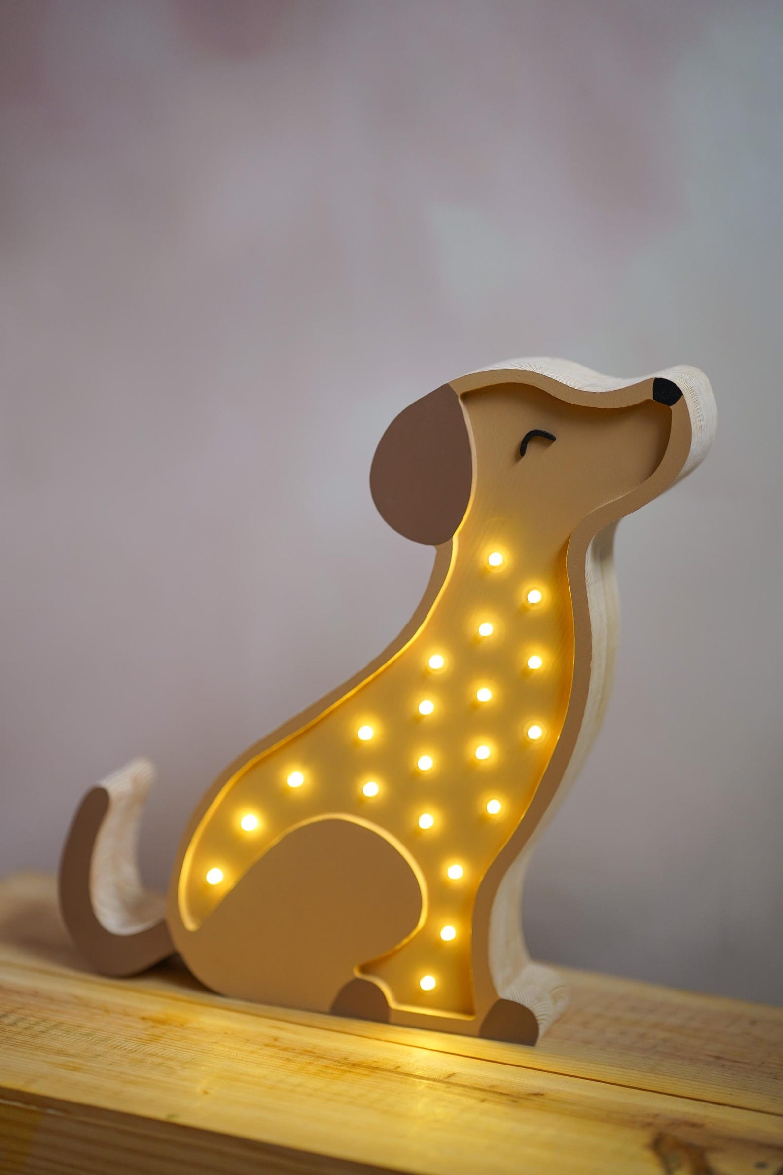 Handmade Wooden Dog Night Light: Nursery Decor With Remote - Etsy