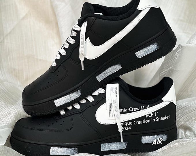 Custom Air Force One, Custom Nike Shoes, Custom Black Sneakers ...
