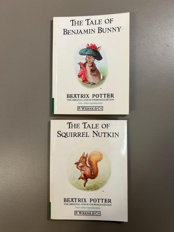 6 Beatrix Potter mini book set + 18 vintage wood alph… - Gem