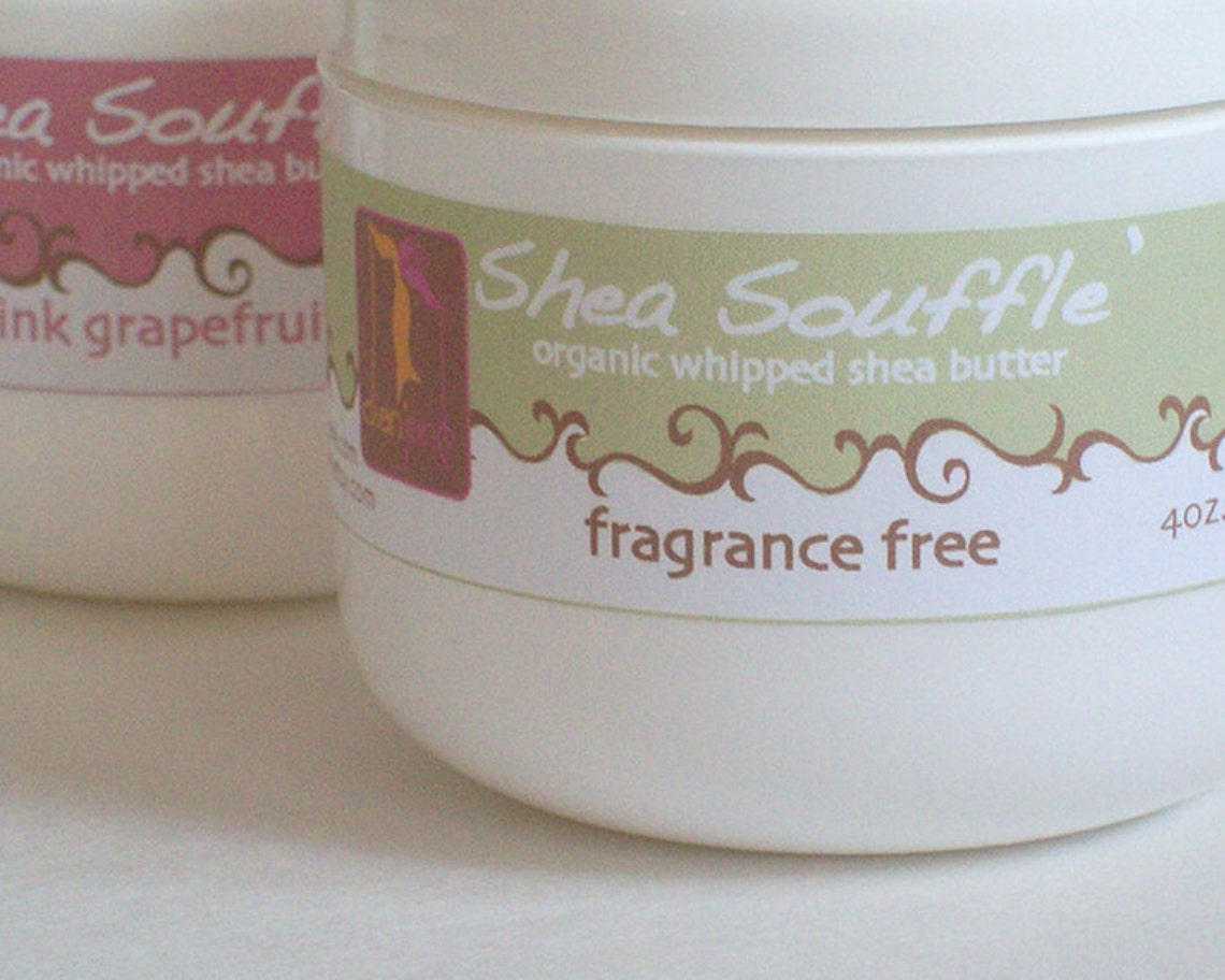 Body Butter Fragrance Free Organic Shea Butter, Shea Souffle' Whipped ...