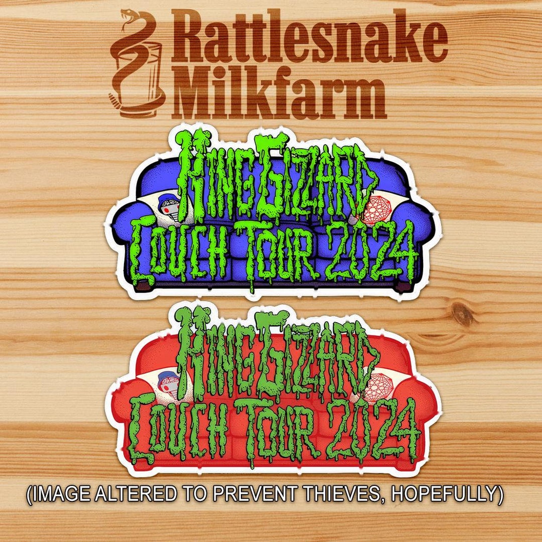 Couch Tour 2024 - King Gizzard and the Lizard Wizard Sticker Gator KGLW ...