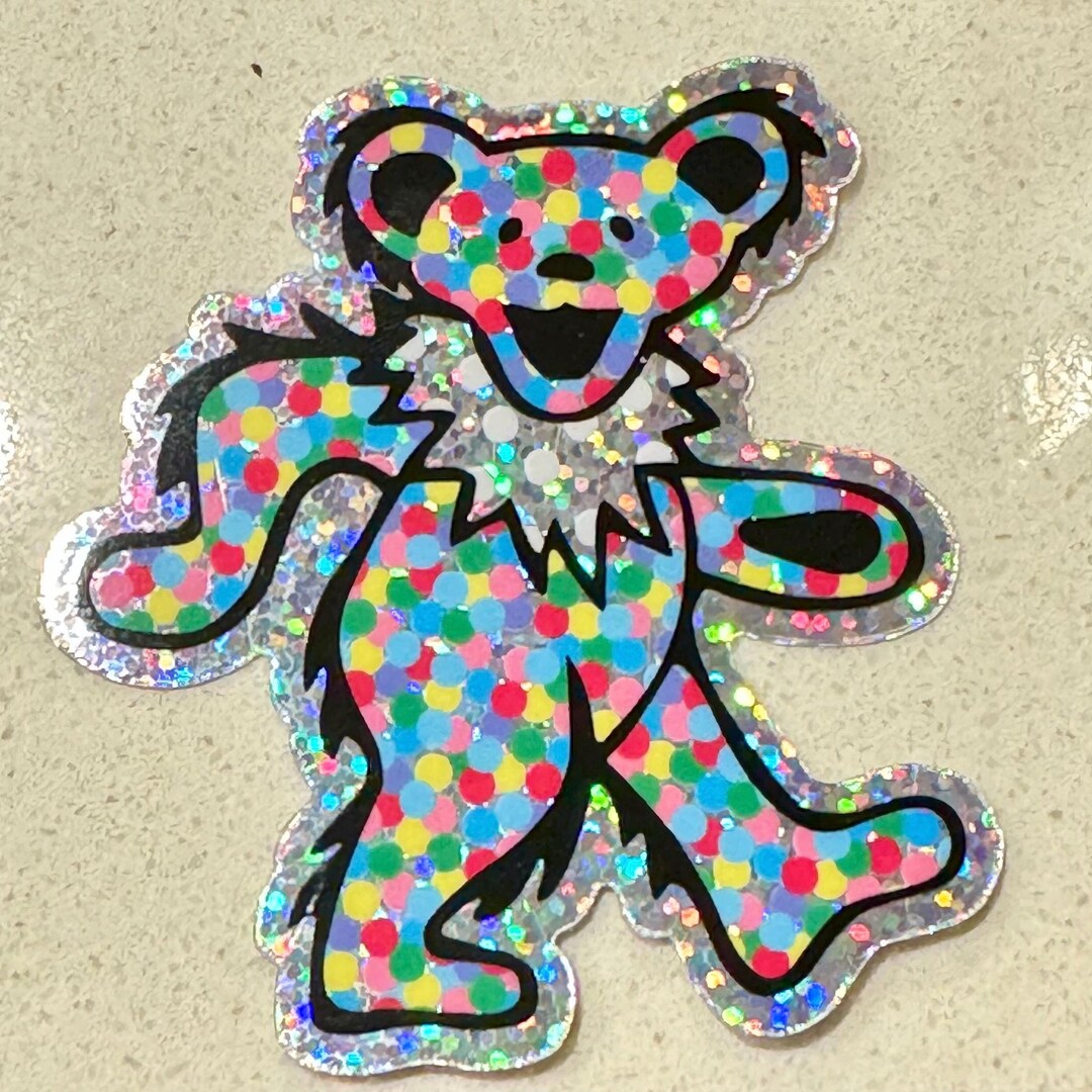 Grateful Dead Confetti Dancing Bear Glitter Sticker #2 Marching Bear ...
