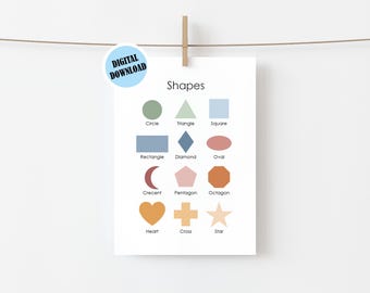 Shapes Rainbow Poster - Etsy