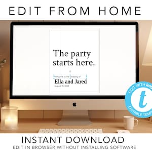 Modern Welcome Sign, Lets Get This Party Started Sign, Wedding Welcome ...