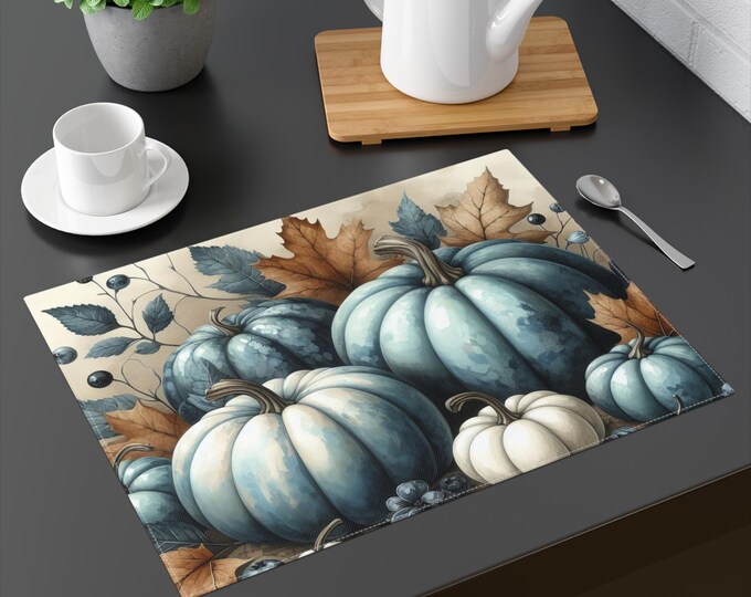 Thanksgiving Placemat Fall Table Placemat Floral Autumn Leaves Table ...