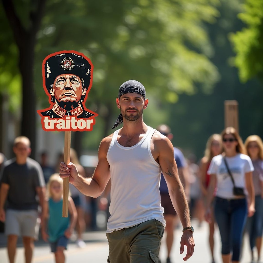 Anti Trump Traitor Protest Sign: Big Face Cut Out on a Stick - Etsy