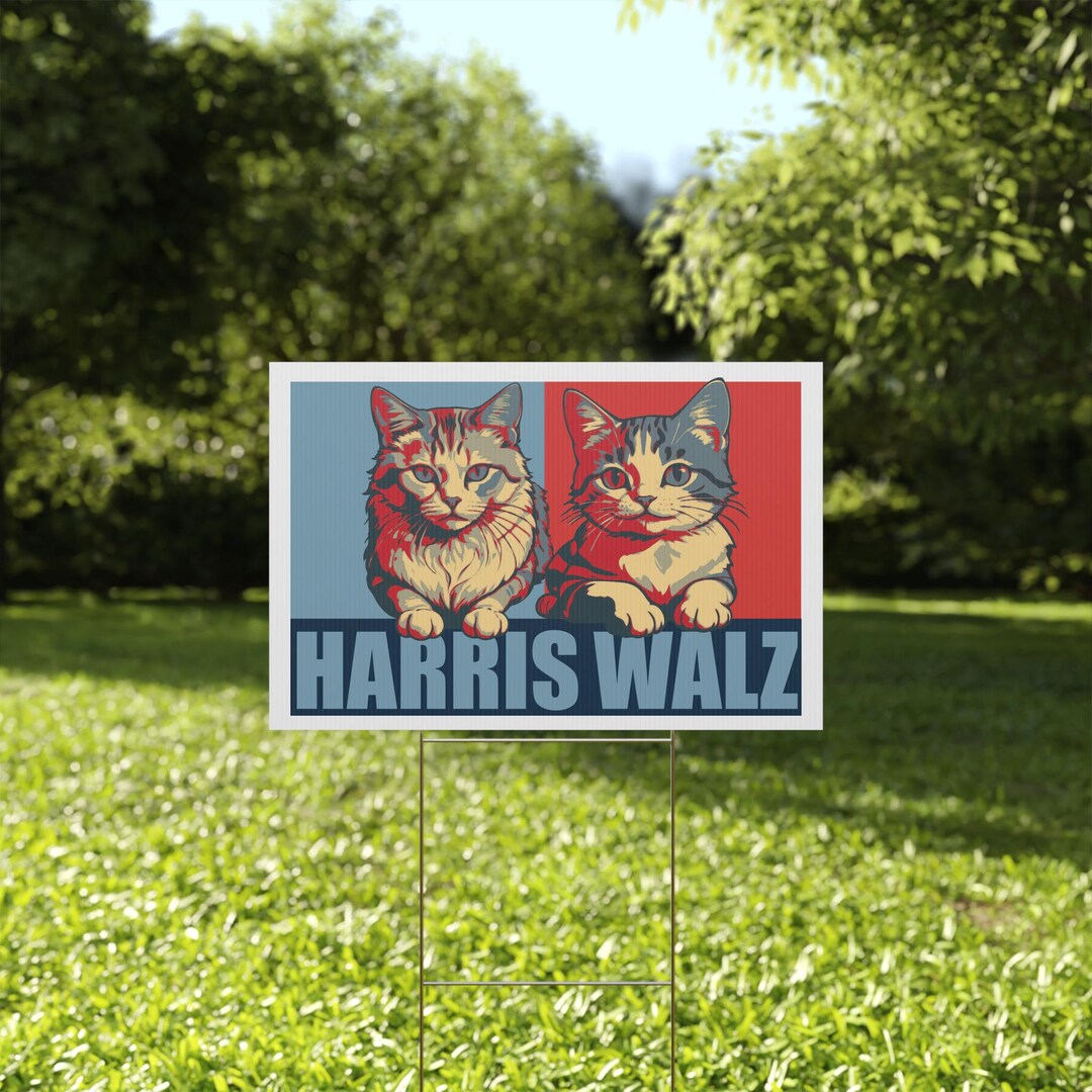Cats for Kamala Harris Plastic Yard Sign, Obama Hope Poster Design ...