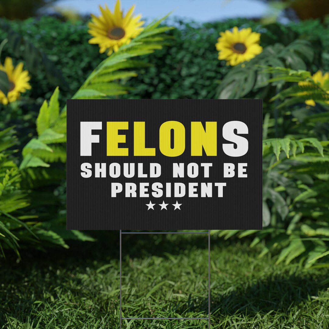 Anti Trump Yard Sign: Felons Should Not Be President, Durable Plastic ...