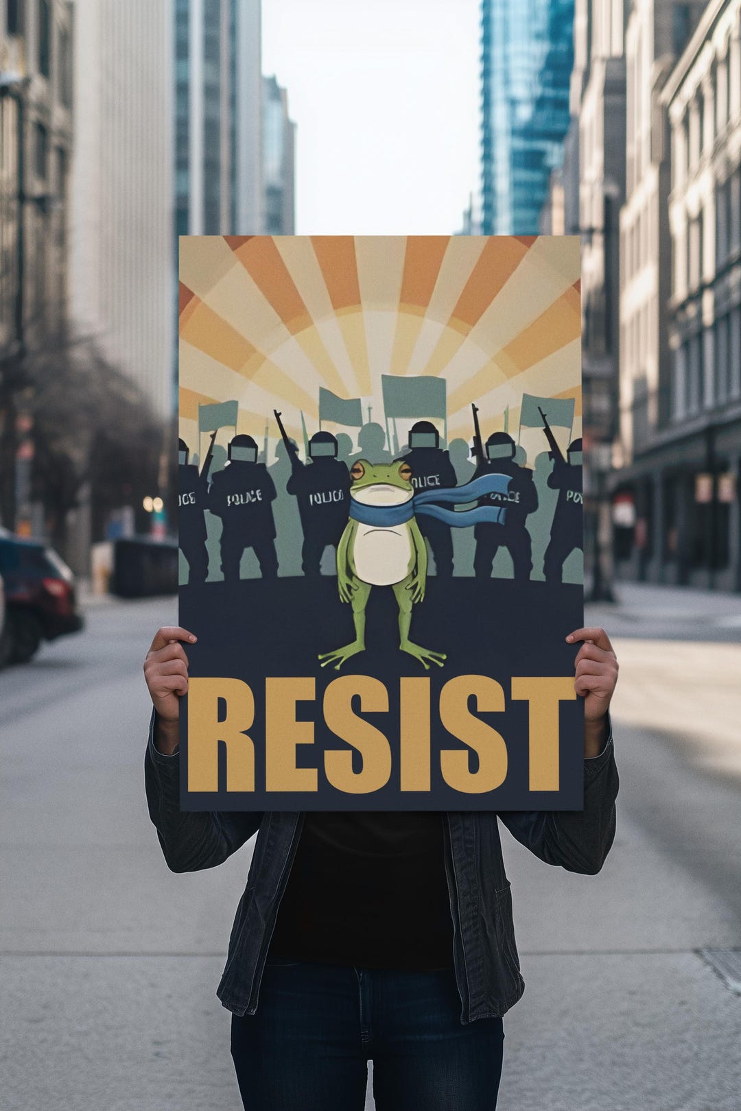 Portland Frog and Police Protest Poster: Anti Trump, Anti Ice Protest ...