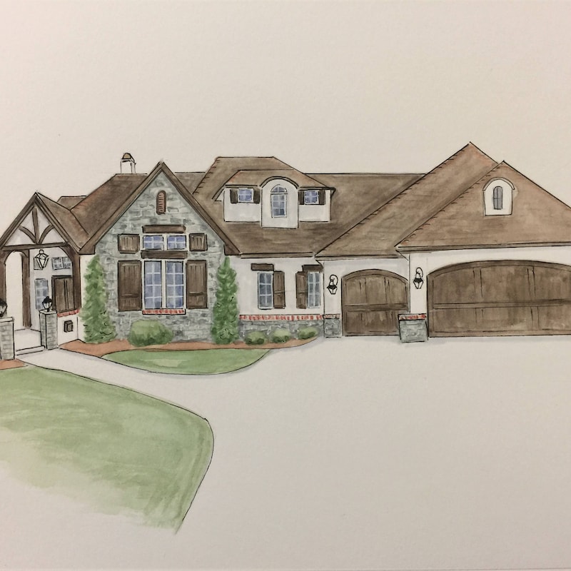 Custom House Drawing - Etsy
