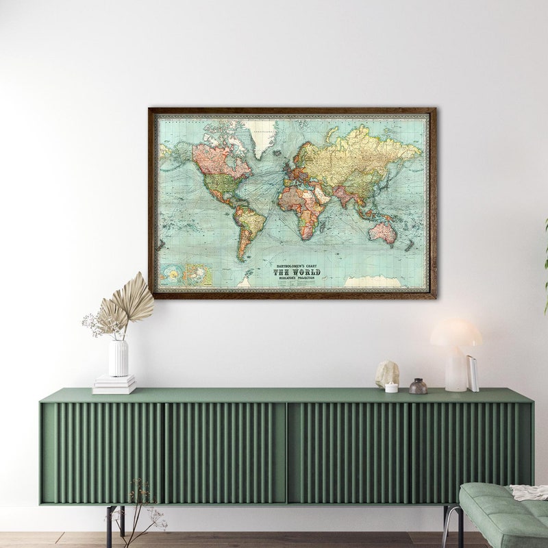 World Map of the 1914 - Etsy
