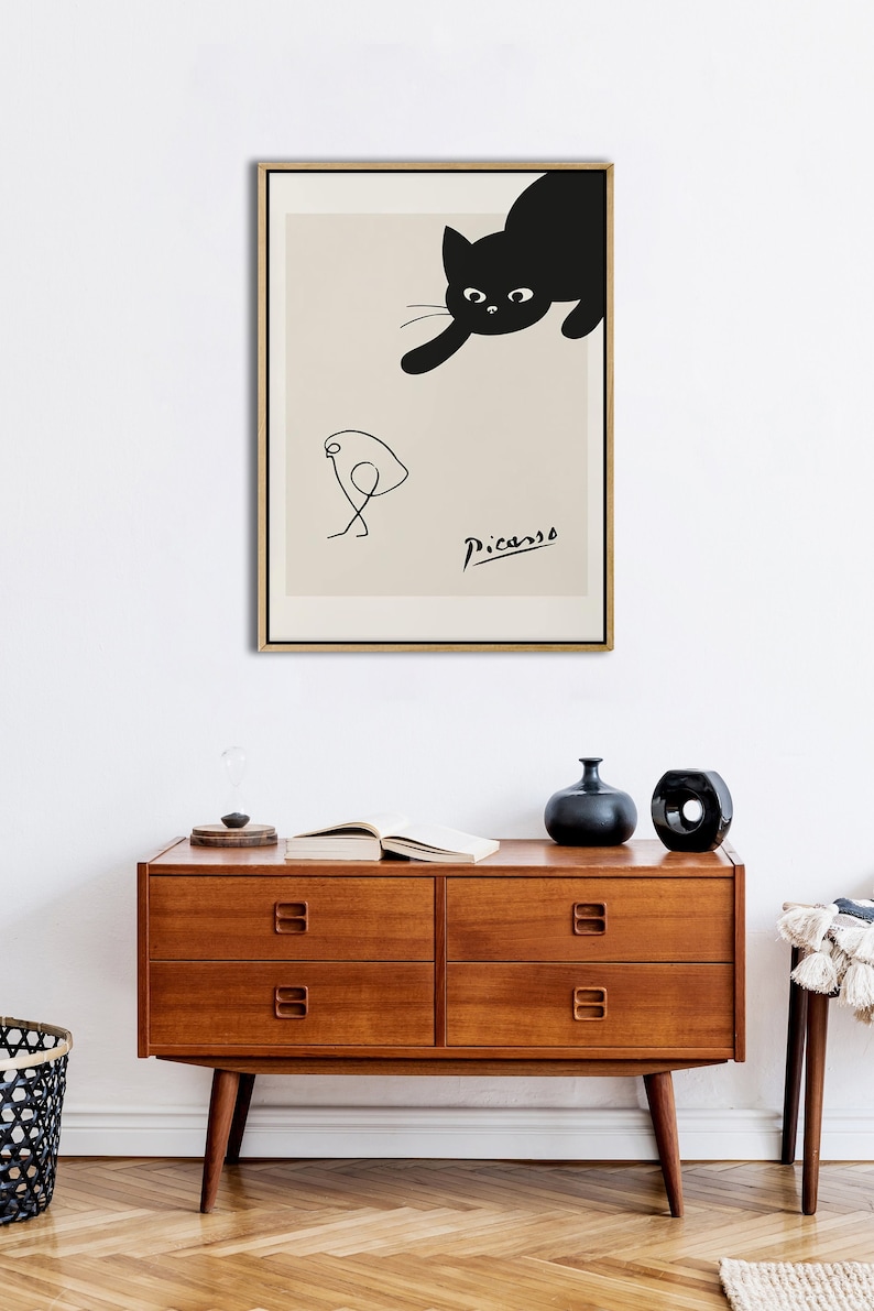 Picasso Cat Poster, Picasso Drawing, Picasso Animals, Funny Poster ...