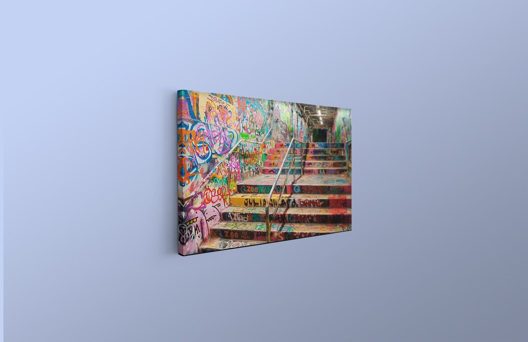 New Amazing Graffiti Stairs, Ready to Hang, High Quality Canvas, Street ...