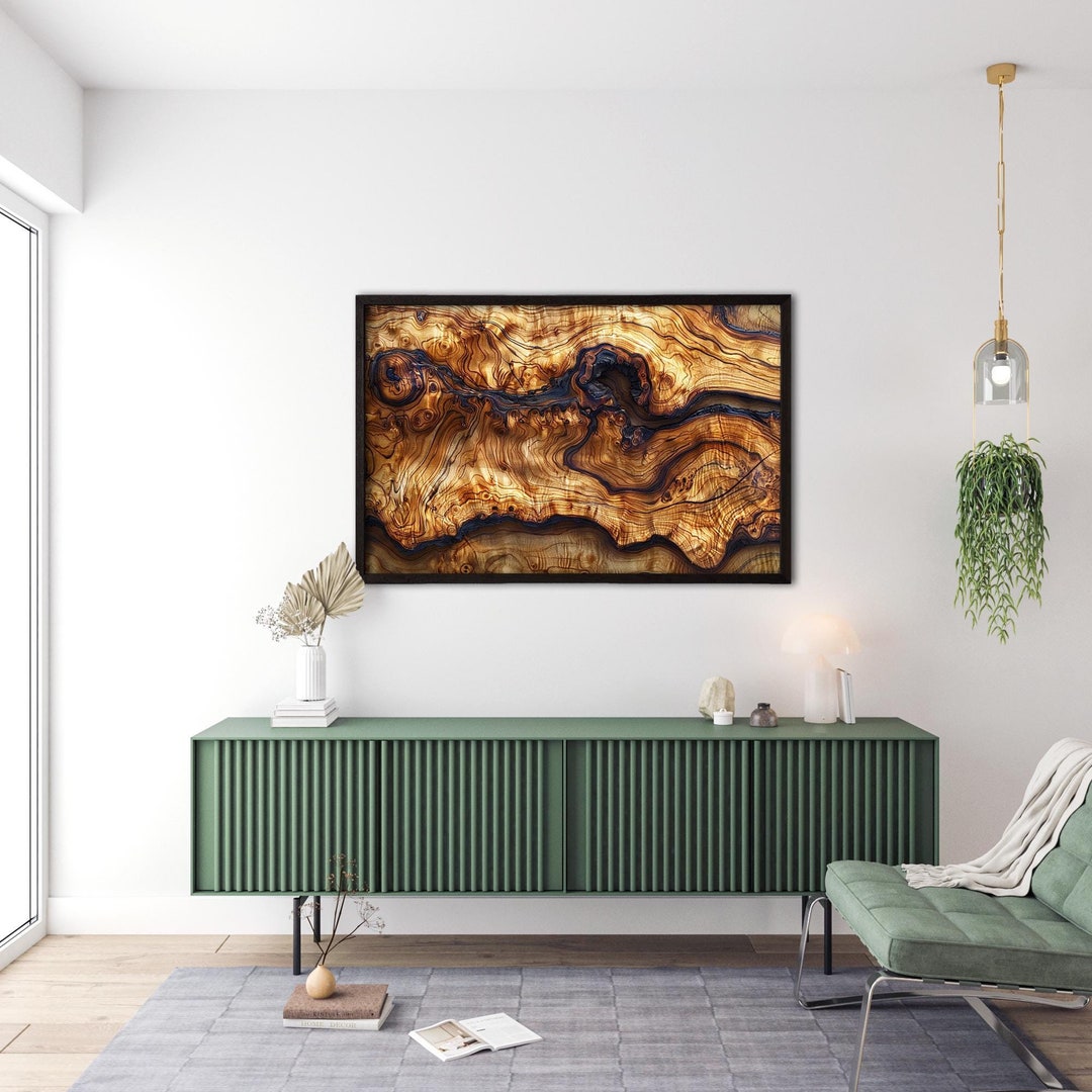 Modern Trendy Wall Art Wood Texture Wall Decor Wood Crack Abstract ...