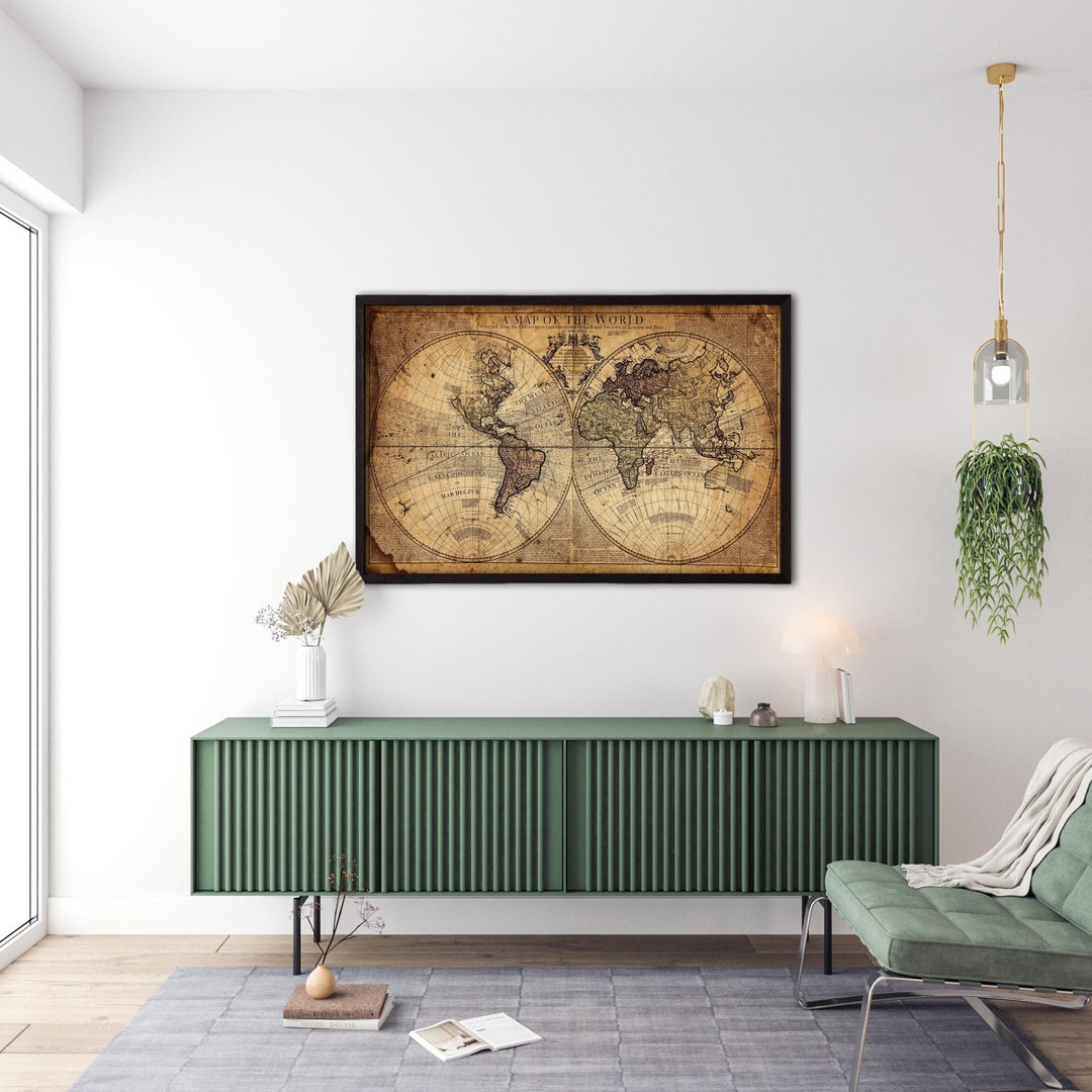 Old World Map, Vintage World Map Canvas Art, Old World Map Art Canvas ...