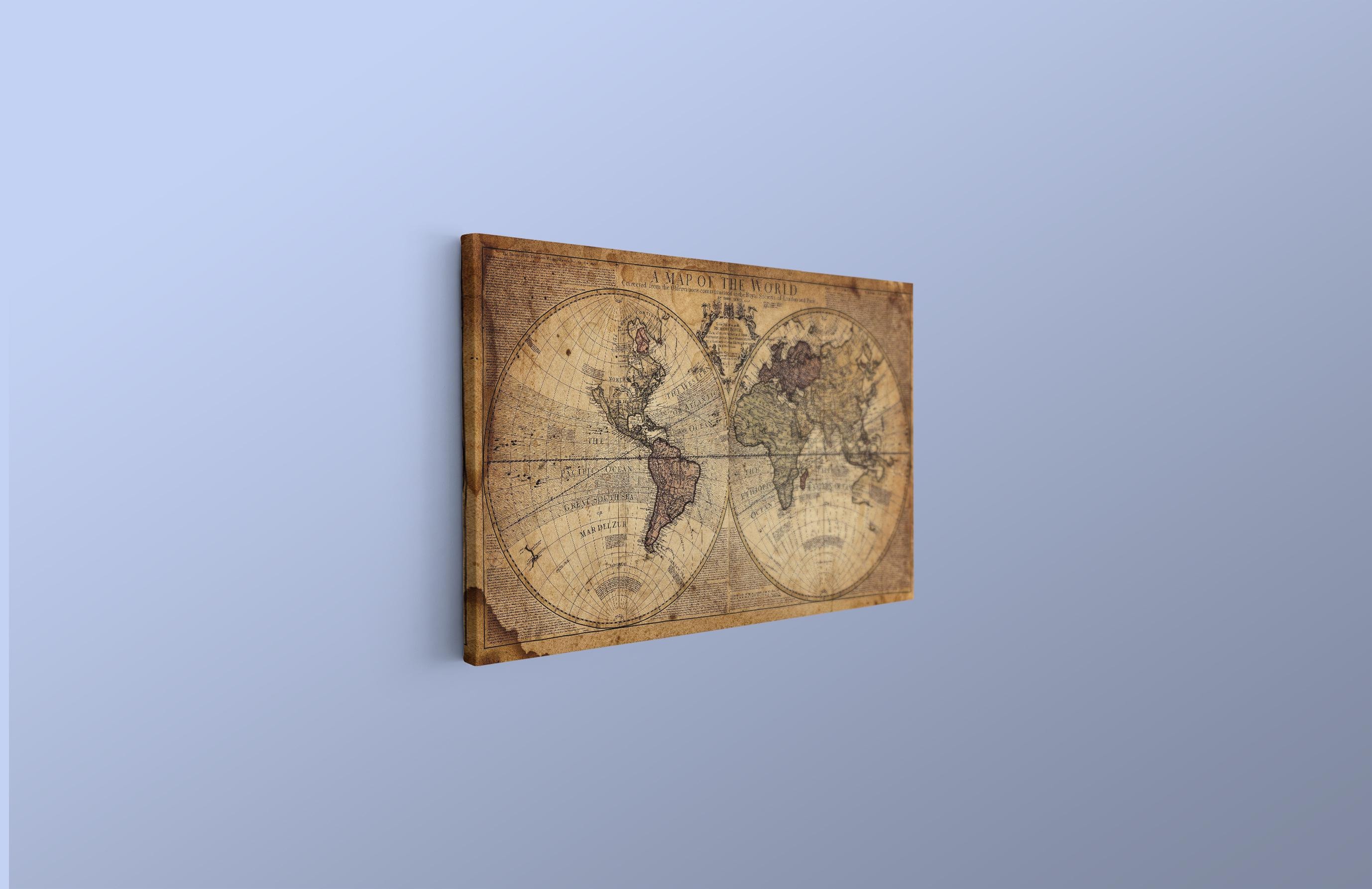 Old World Map, Vintage World Map Canvas Art, Old World Map Art Canvas ...