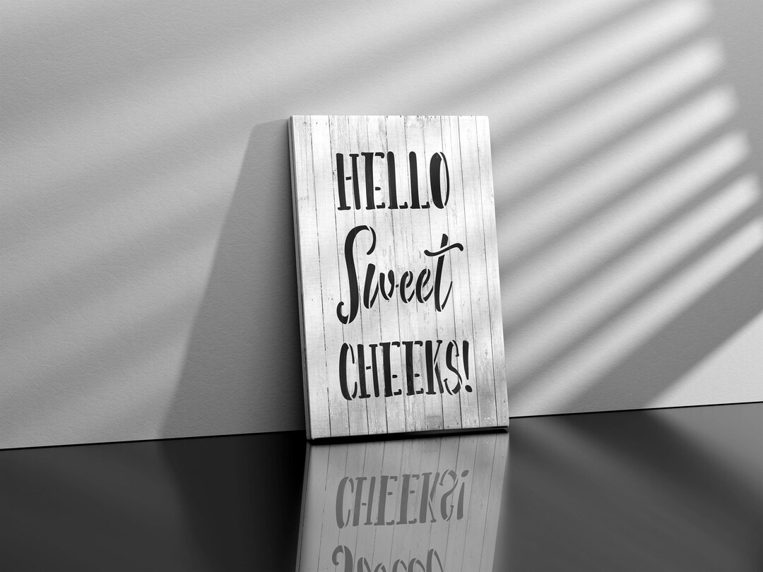 Hello Sweet Cheeks Bathroom Canvas, Funny Rustic Bathroom Wall Art ...