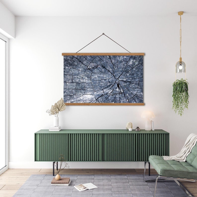 Pine Trunk Abstract Tree Ring Canvas Print, Lake House Minimalist Wall ...