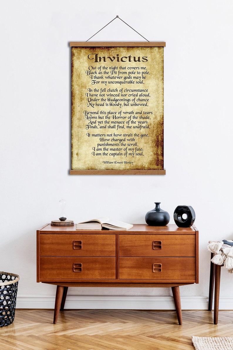 Invictus Poem Print by William Ernest Henley, Invictus I Am the Master ...