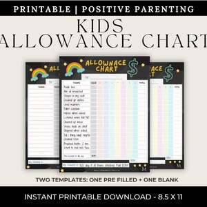 Kids Allowance Reward Chart | Good Behavior Tracking | Black Kids ...